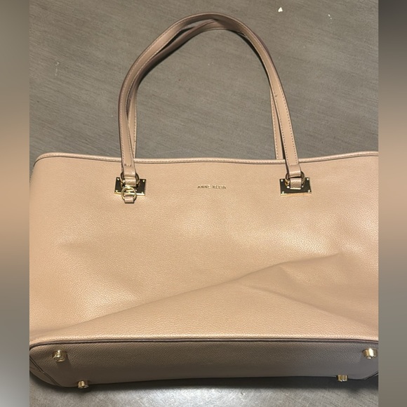 Anne Klein | Bags | Anne Klein Cream Leather Tote | Poshmark